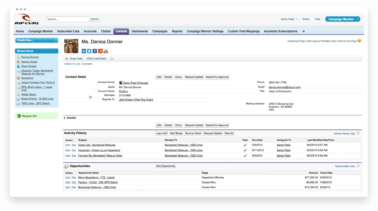 Salesforce Email Integration Campaign Monitor