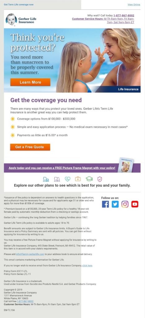 Best Email Marketing Examples for the Insurance Industry | Campaign Monitor